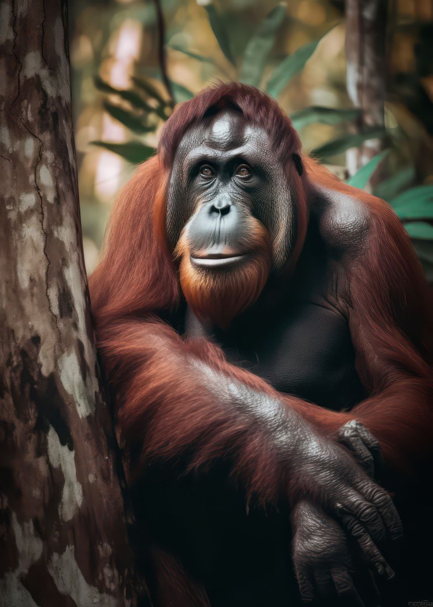 'Intelligent orangutan' Poster, picture, metal print, paint by Zooscape ...