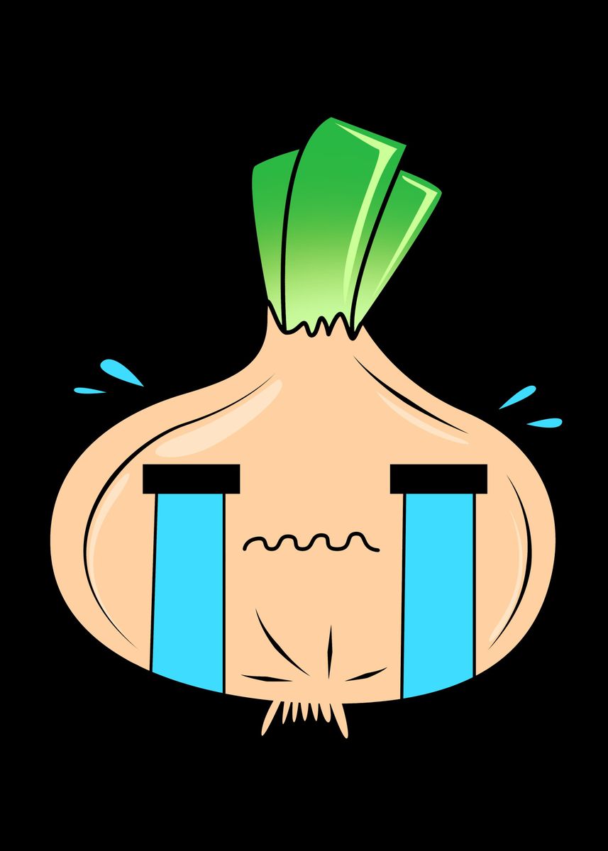 'Onion Crying' Poster, picture, metal print, paint by FunnyGifts | Displate