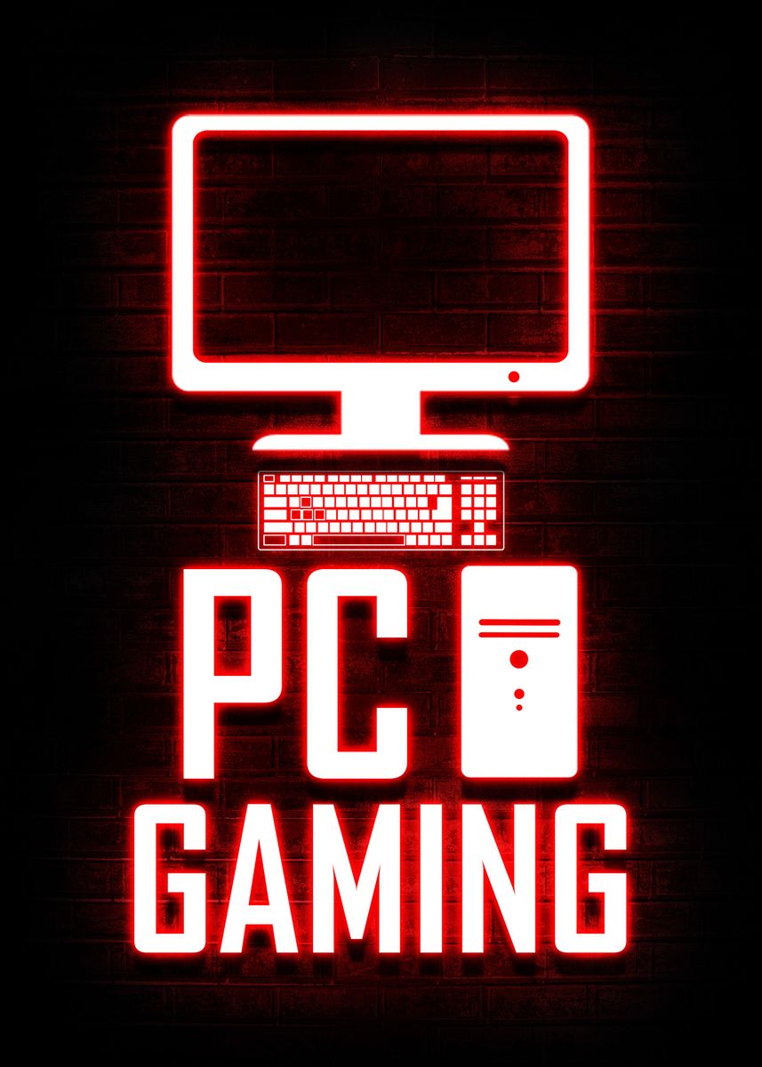 'PC Gamer Neon Quotes' Poster, picture, metal print, paint by Black ...