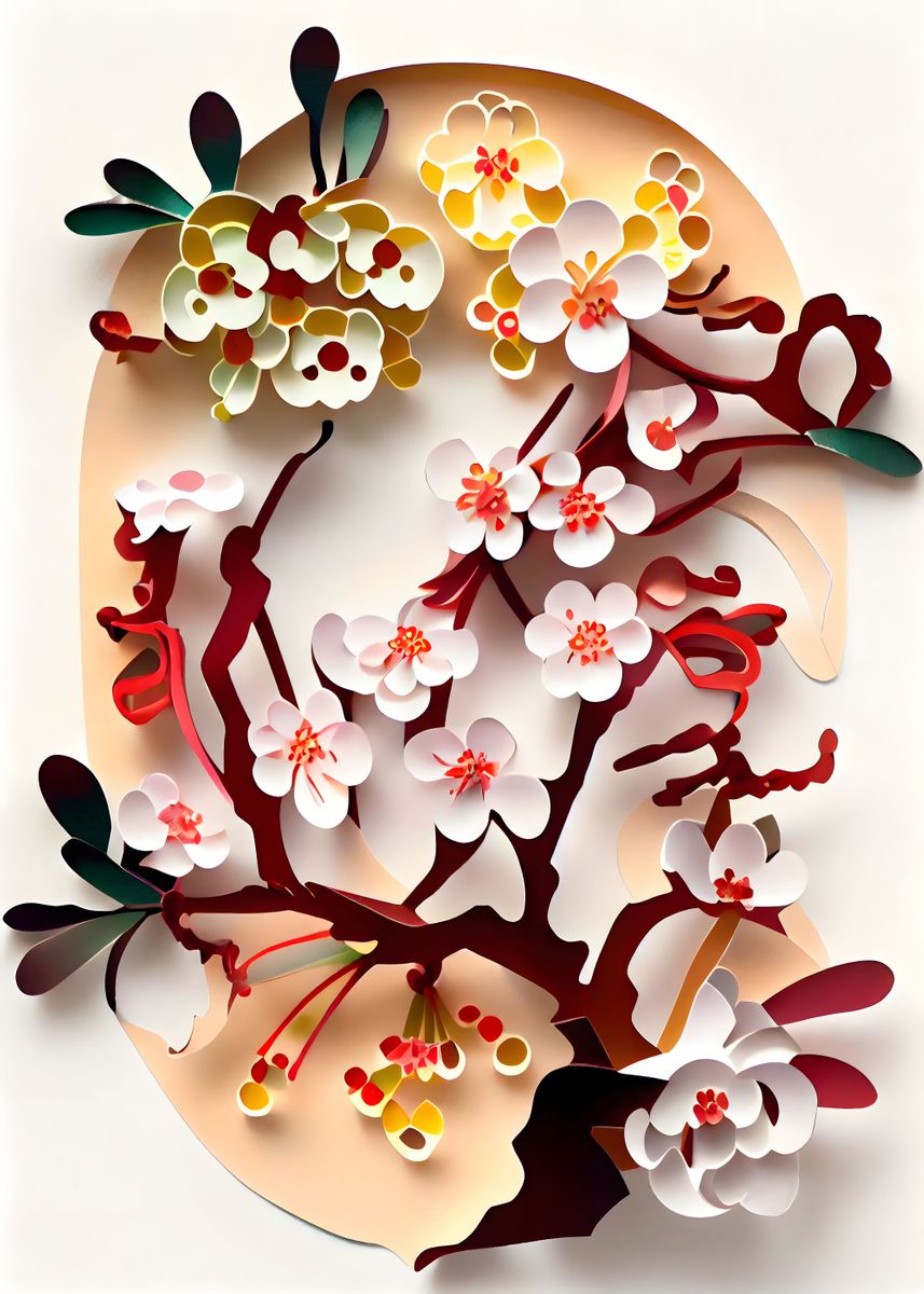 '3D Paper Quilling Tree' Poster, picture, metal print, paint by Zanoozi ...