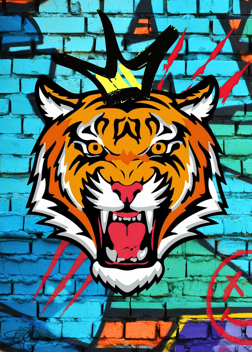 'Fangs Graffiti Art Colors' Poster, picture, metal print, paint by Dr ...