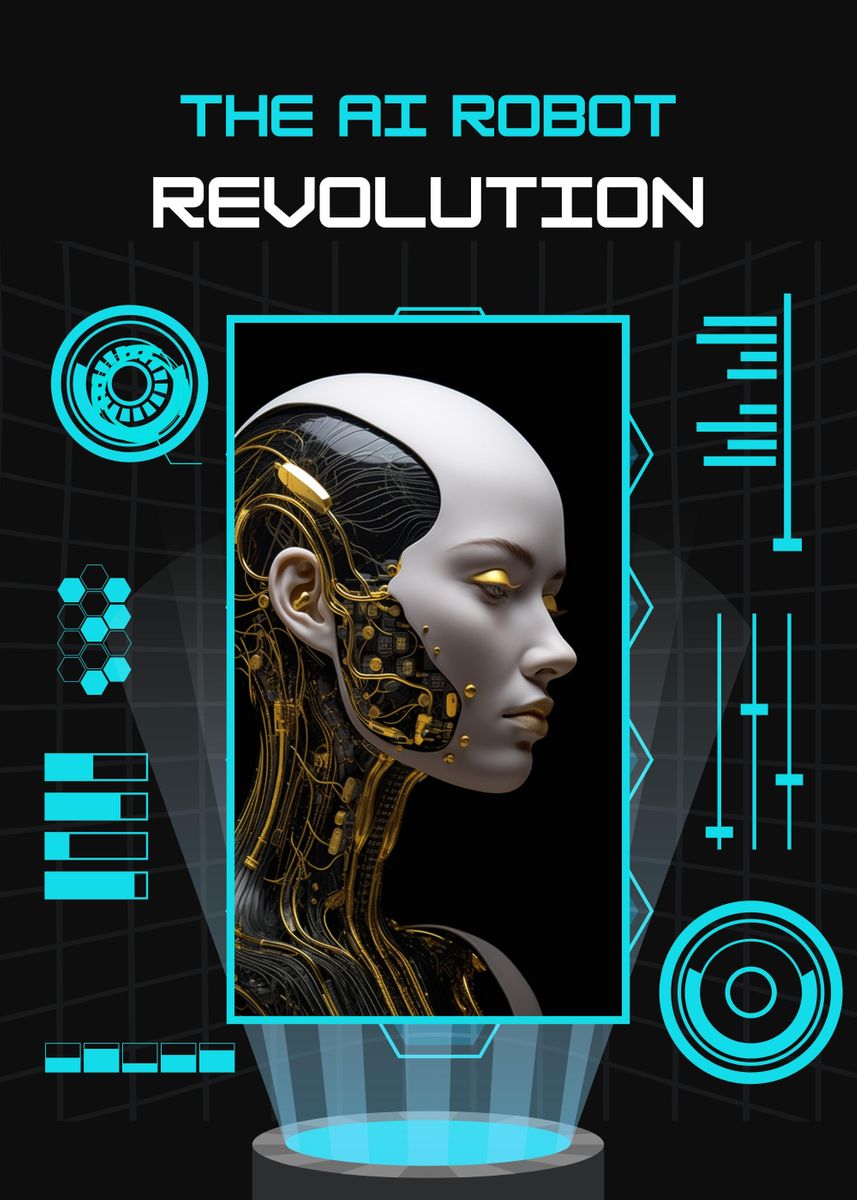 'future female robot' Poster, picture, metal print, paint by Oizy ...