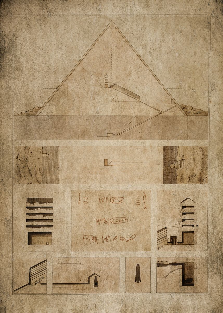 'The Great Pyramid of Giza' Poster, picture, metal print, paint by ...