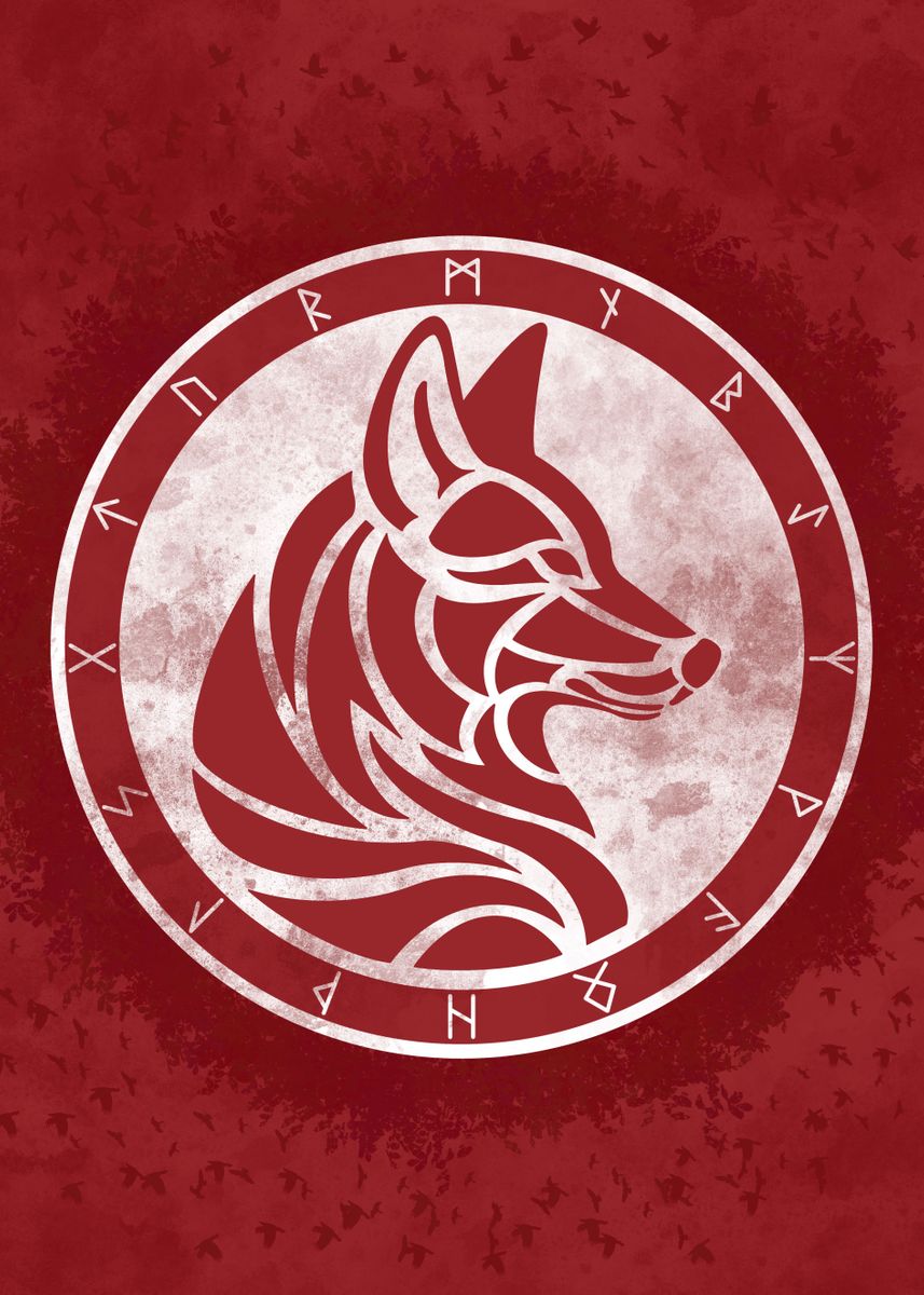 'Odin wolf valhalla rune' Poster, picture, metal print, paint by Aiden ...