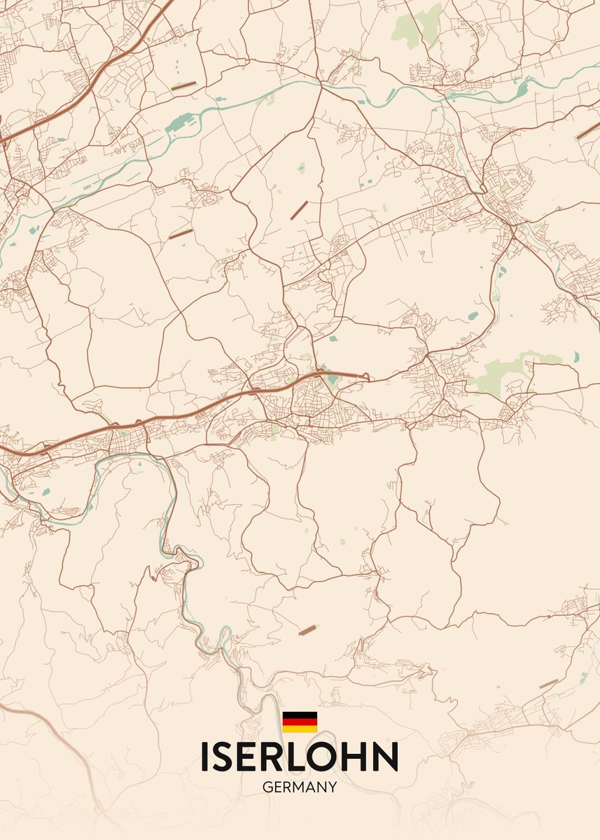 'Iserlohn DE' Poster, picture, metal print, paint by IMR Designs | Displate