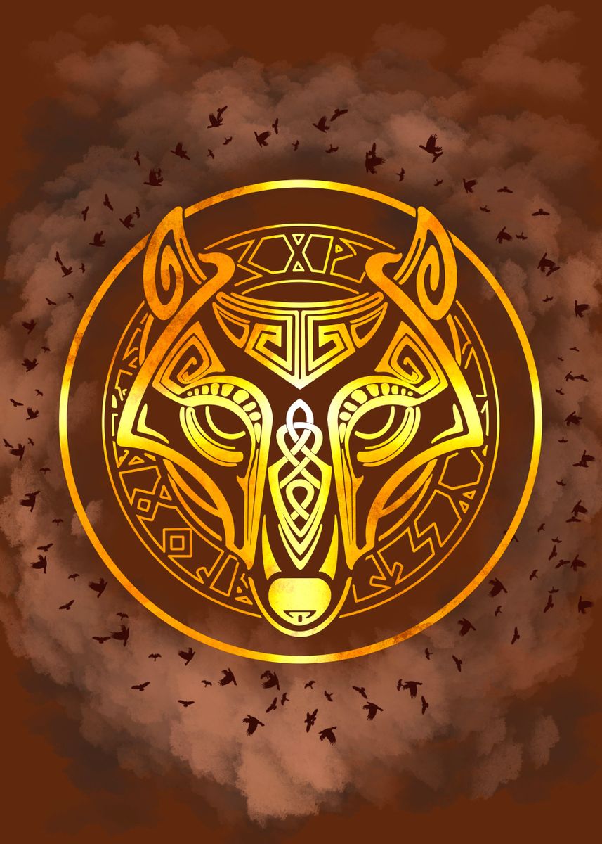 'Odin wolves Viking runes' Poster, picture, metal print, paint by Aiden ...