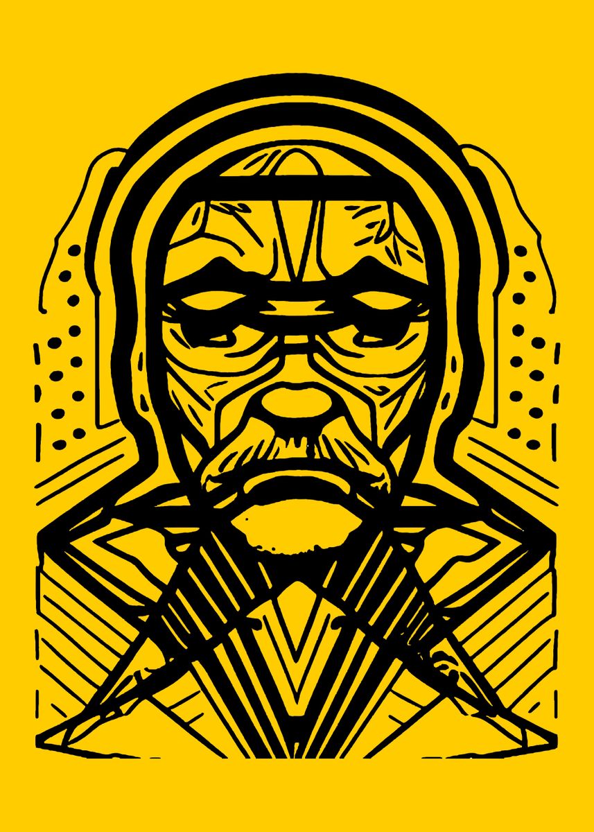 'Old Man Line Art' Poster by Arief Sapta Adjie | Displate