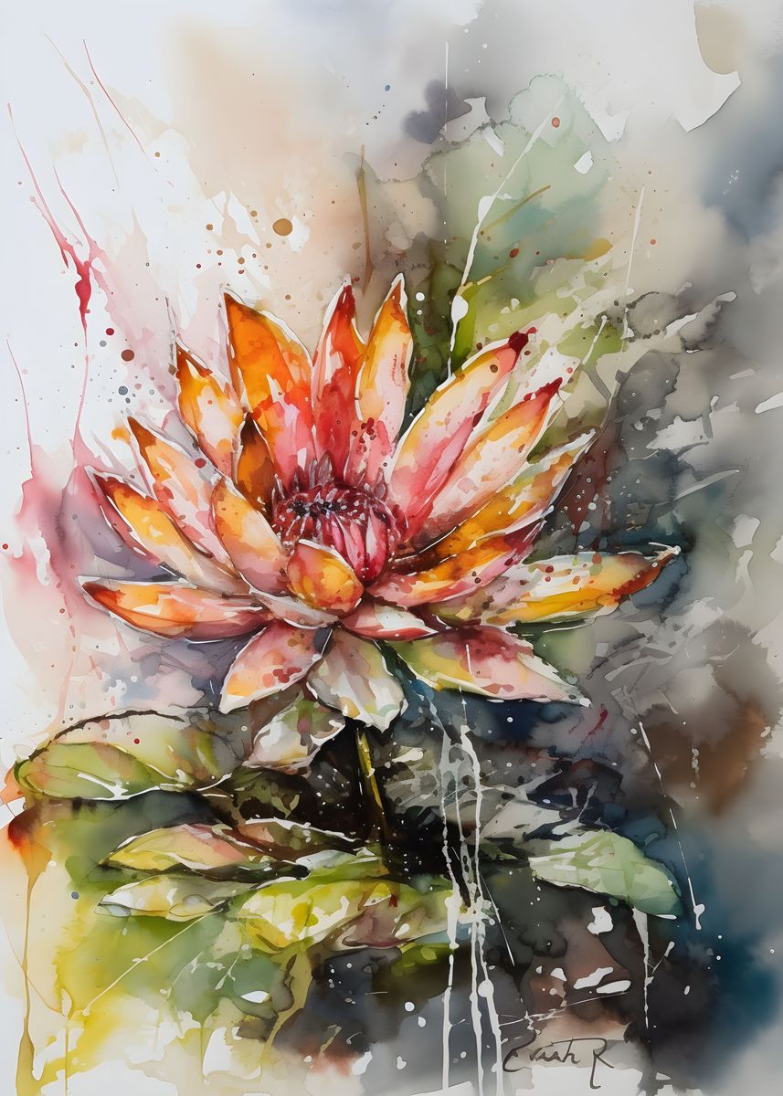 'Abstract Art Flower' Poster by Makadur | Displate