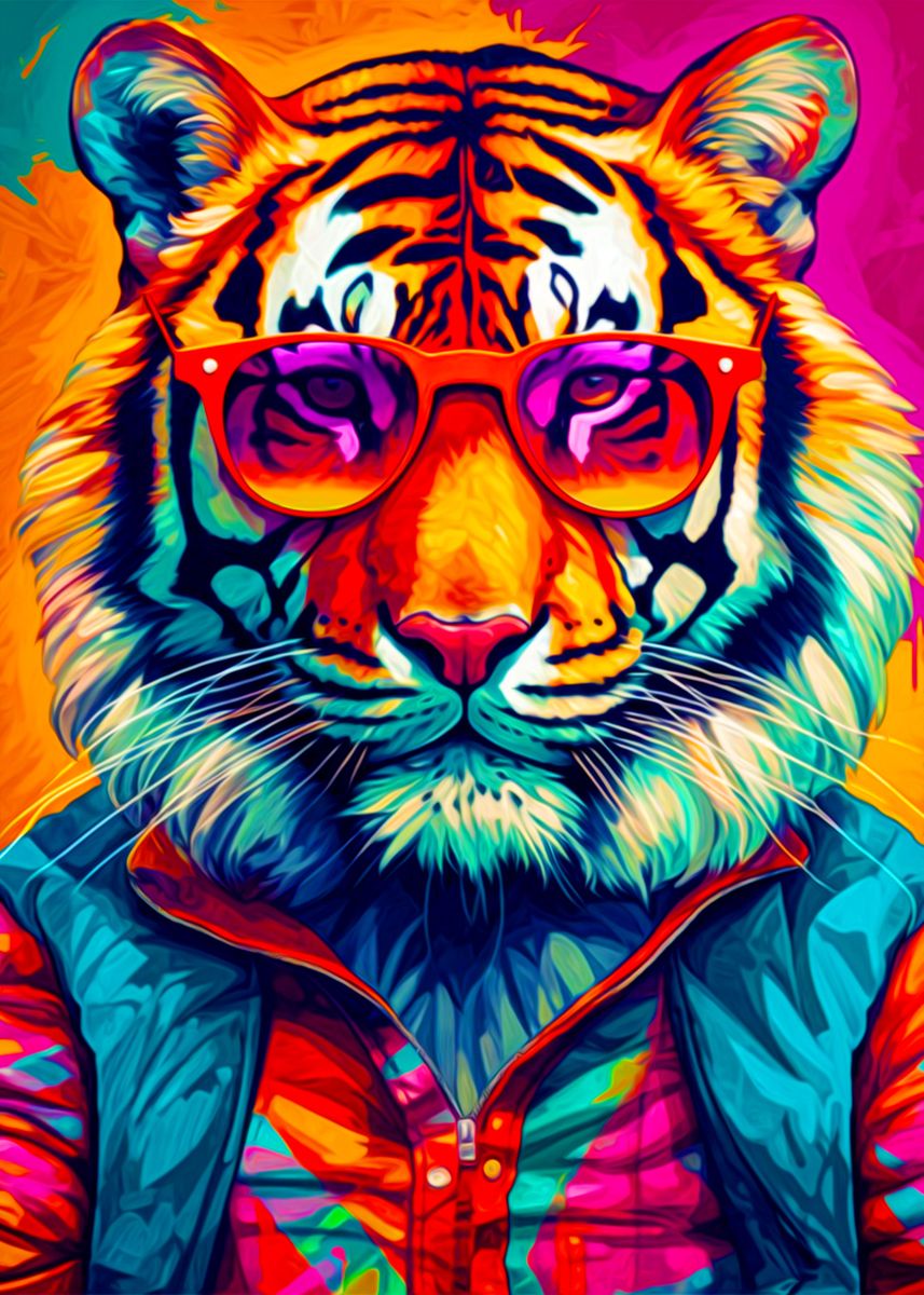 'Mr Tiger' Poster, picture, metal print, paint by sona tranlis | Displate