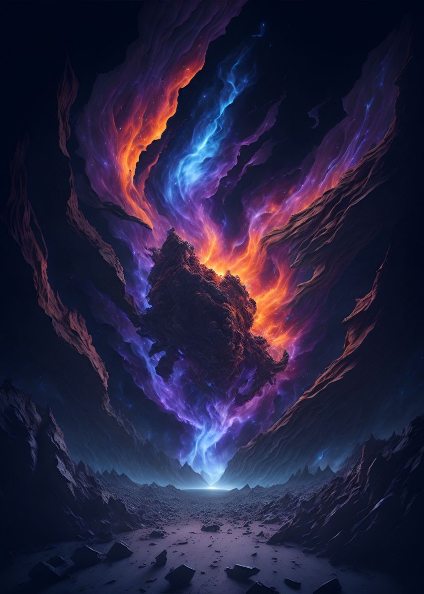 'Ghost planet and nebula' Poster, picture, metal print, paint by Below ...