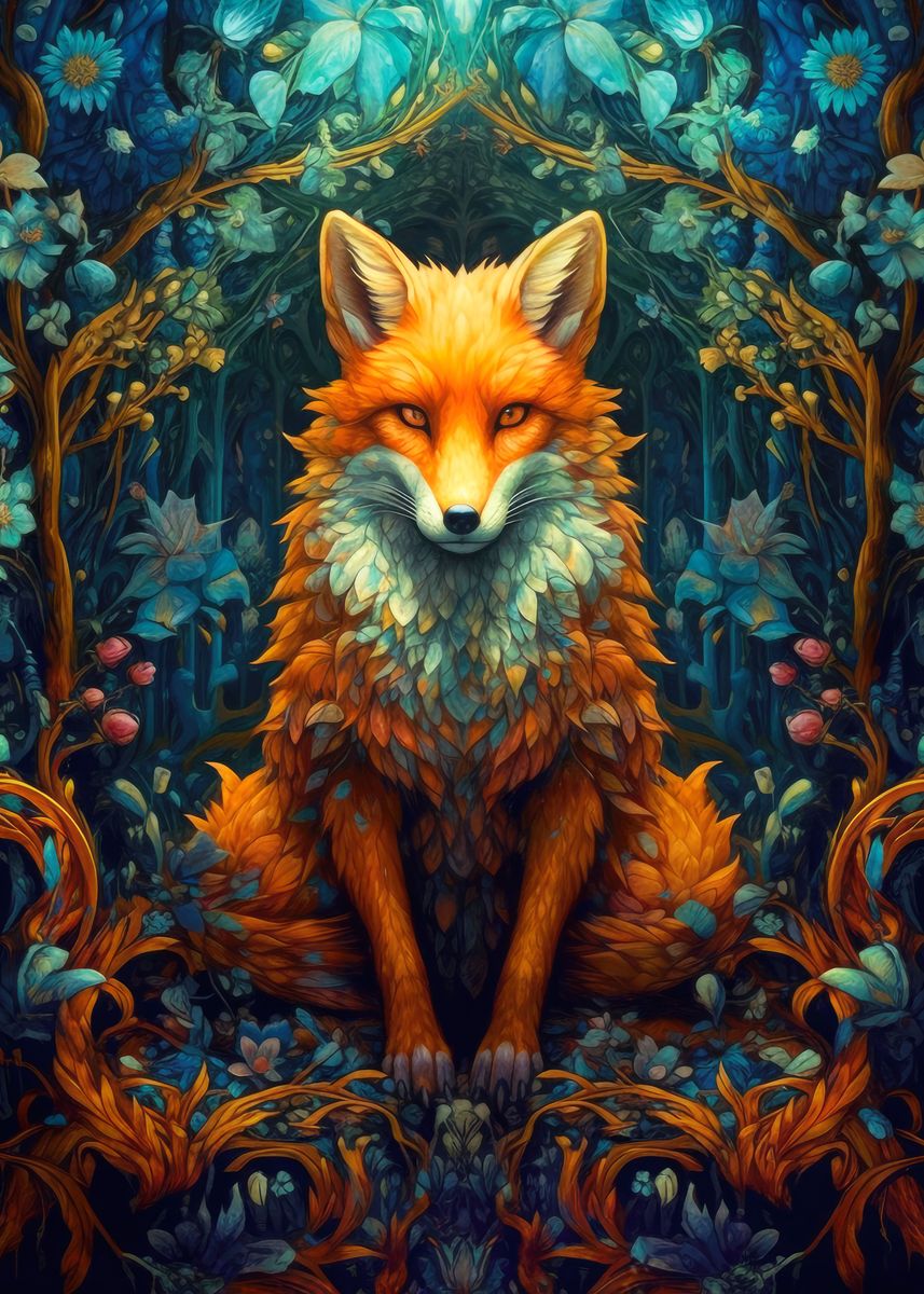 'Fox Fairytale' Poster, picture, metal print, paint by Claudia McKinney ...