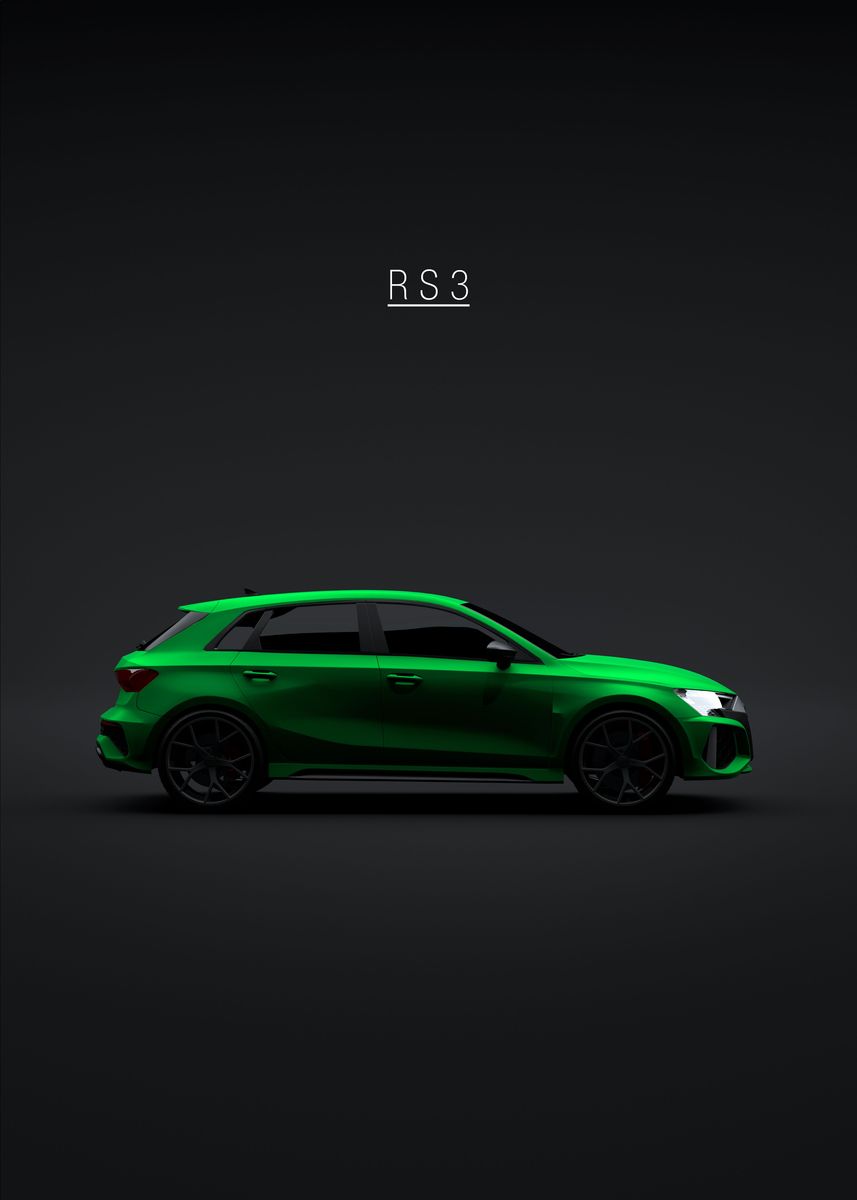 'Audi RS3 8Y Green 2021' Poster, picture, metal print, paint by 21 MXM ...