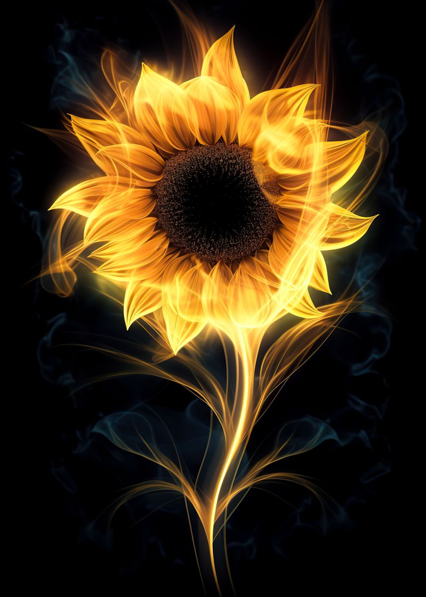 'Sunflowers' Poster, picture, metal print, paint by Leigh Horne Art | Displate