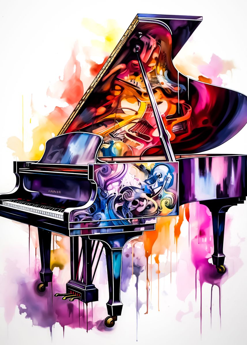 'Piano Colorful' Poster by 5Fine | Displate
