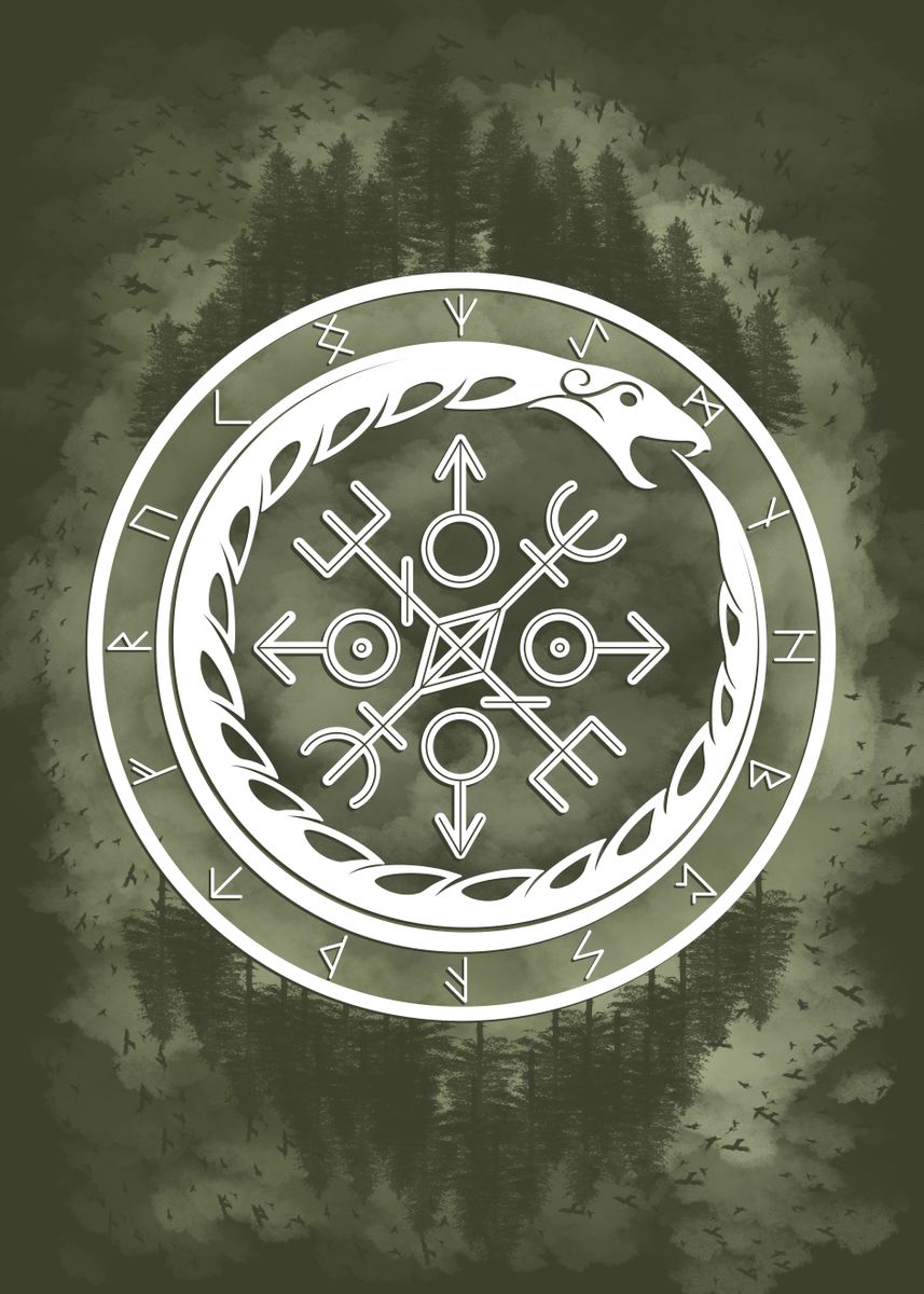 'Valhalla Serpent Vikings' Poster by Aiden Tells | Displate