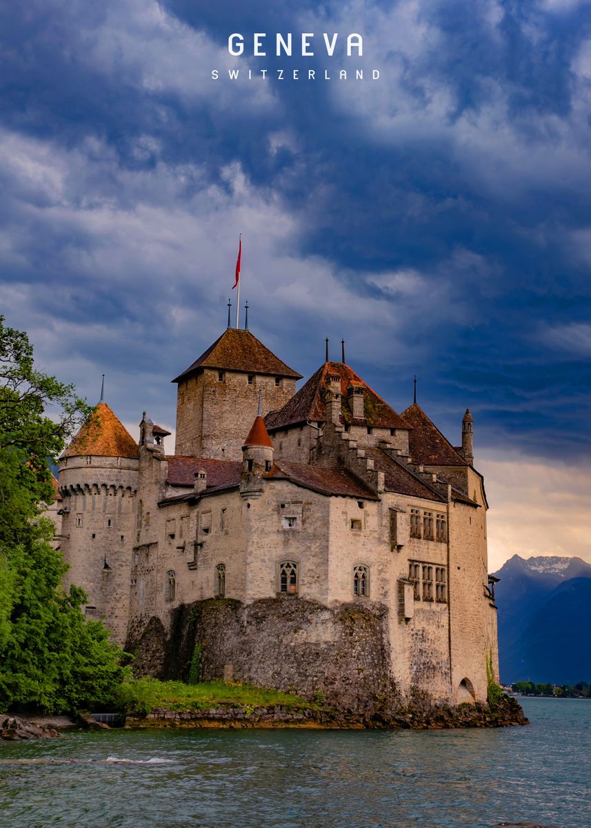 'Geneva ' Poster, picture, metal print, paint by Famous City | Displate