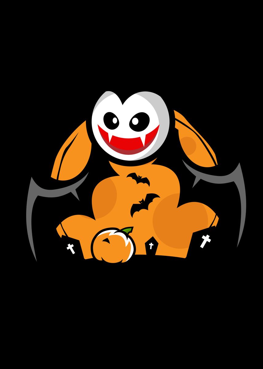 'Bat Cute' Poster, picture, metal print, paint by Azlan Xavier | Displate