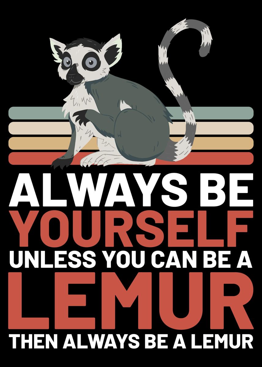 'Lemur Gift' Poster, picture, metal print, paint by Hexor | Displate