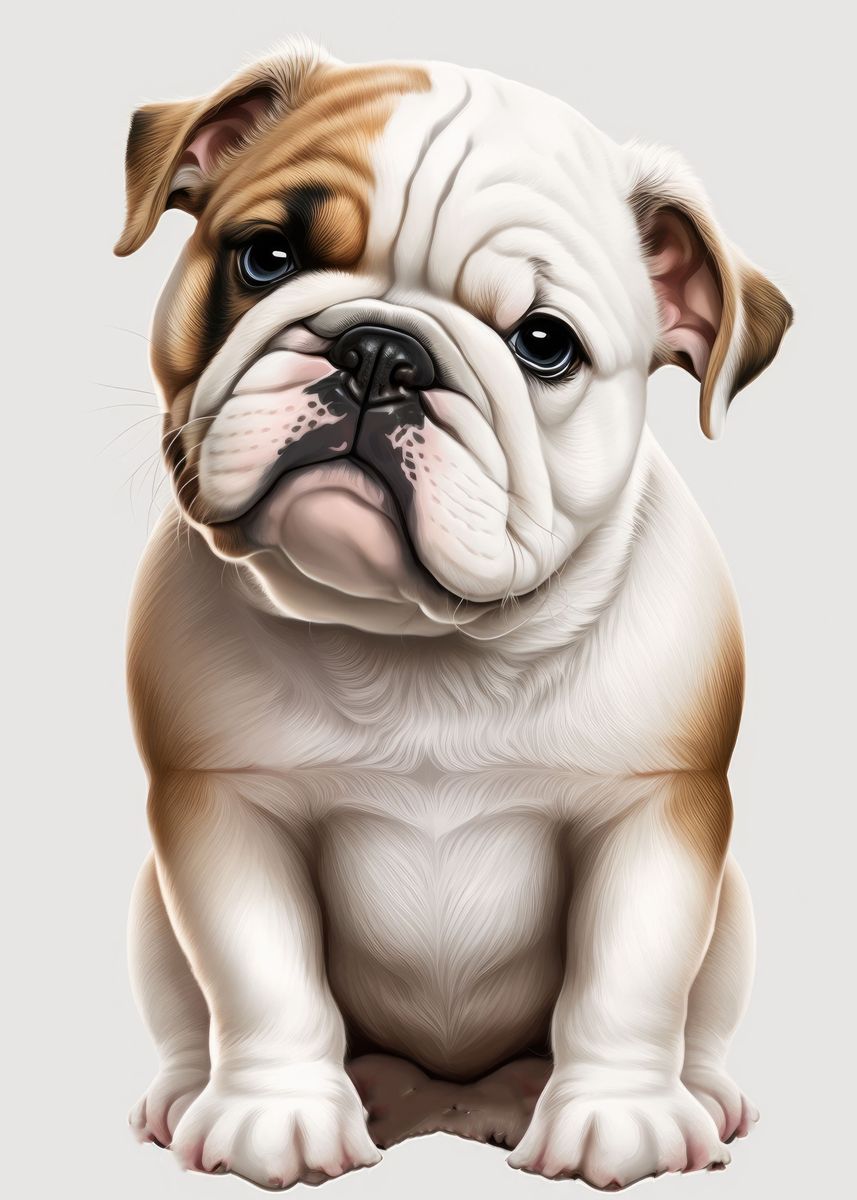'Bulldog 01' Poster, picture, metal print, paint by Aloke Design | Displate