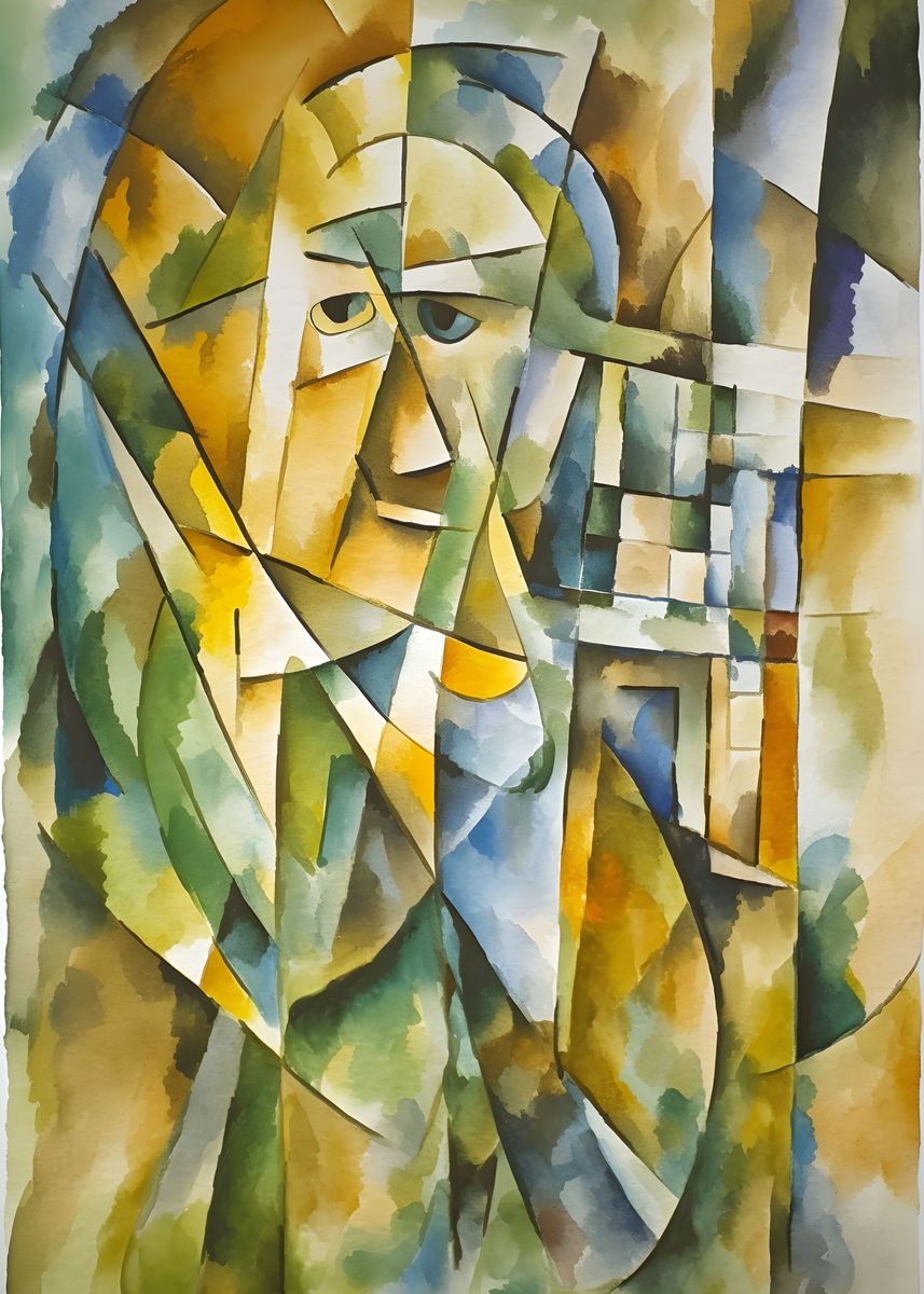 'Abstract Shattered Face' Poster, picture, metal print, paint by ...