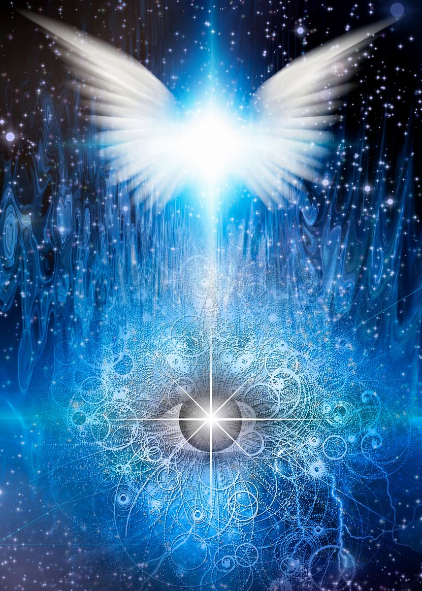 'Angel and Eye of God' Poster, picture, metal print, paint by Bruce ...