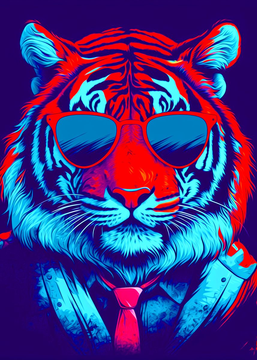 'Mr Tiger' Poster, picture, metal print, paint by sona tranlis | Displate