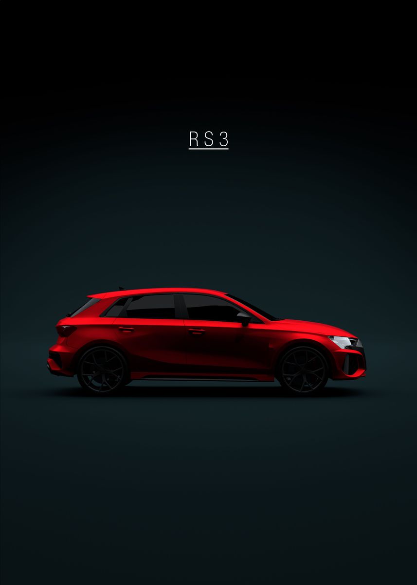 'Audi RS3 2021 8Y Red' Poster, picture, metal print, paint by 21 MXM ...