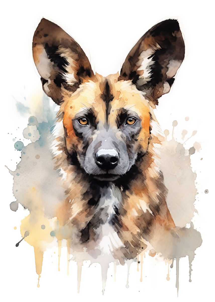 'Wild African Dog' Poster, picture, metal print, paint by Zake Yonkou ...