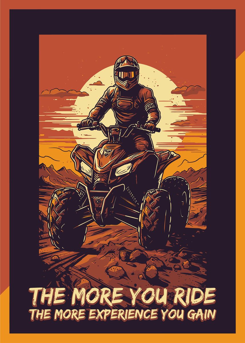 'ATV Quad Bike 4x4 Wheeler' Poster, picture, metal print, paint by ...
