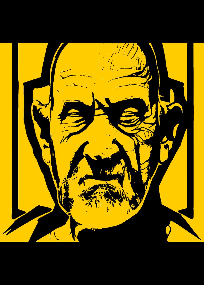 'Cold Old Man Line Art' Poster, picture, metal print, paint by Arief ...