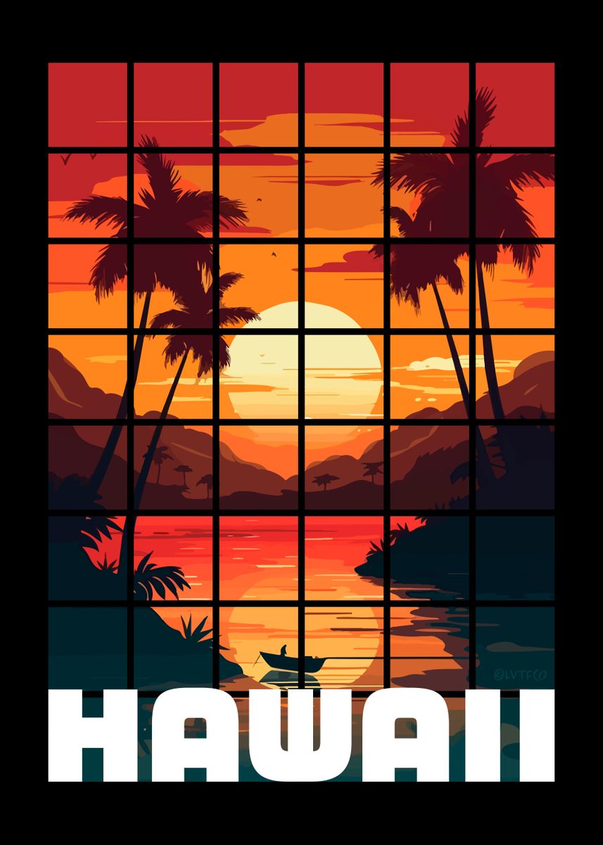 'Hawaii Sunset' Poster by LVTFCO | Displate
