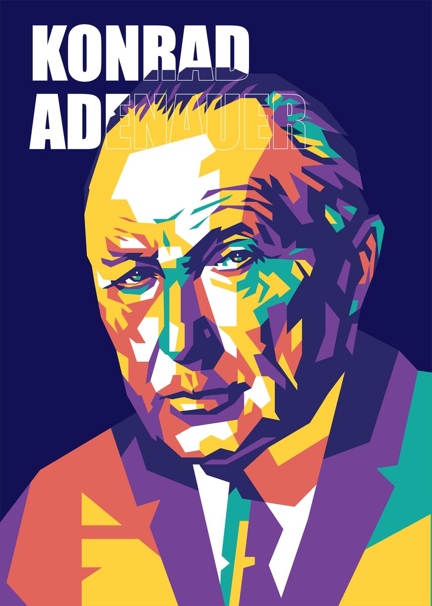 'Konrad Adenauer' Poster, picture, metal print, paint by Erick Sato ...
