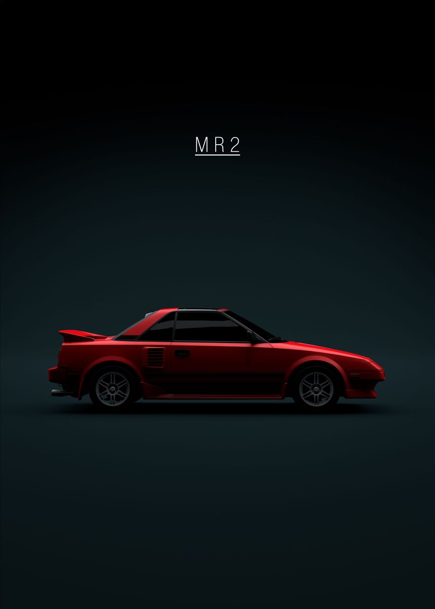 'Toyota MR2 Mk1 1984 Red' Poster, picture, metal print, paint by 21 MXM ...