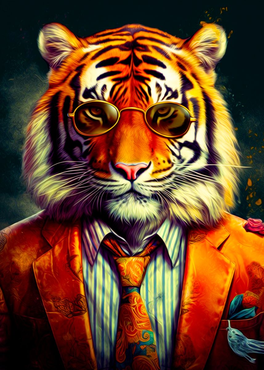 'Mr Tiger' Poster, picture, metal print, paint by sona tranlis | Displate