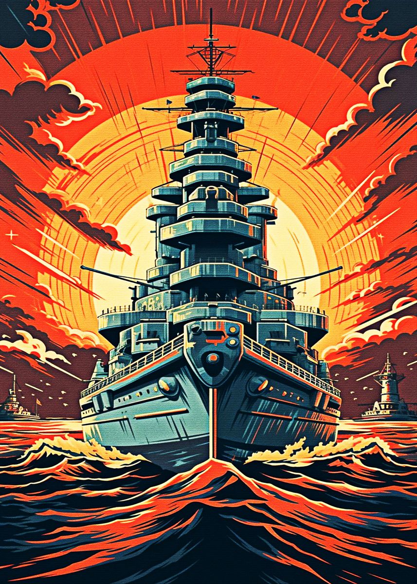 'Vintage Warships' Poster, picture, metal print, paint by Muh Asdar ...