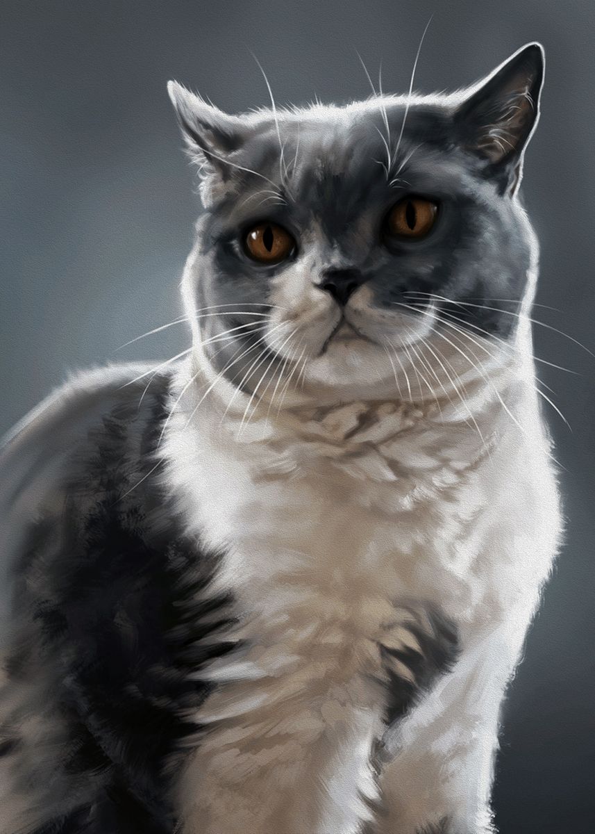 'THE MAJESTIC CAT' Poster, picture, metal print, paint by Flux Lab ...