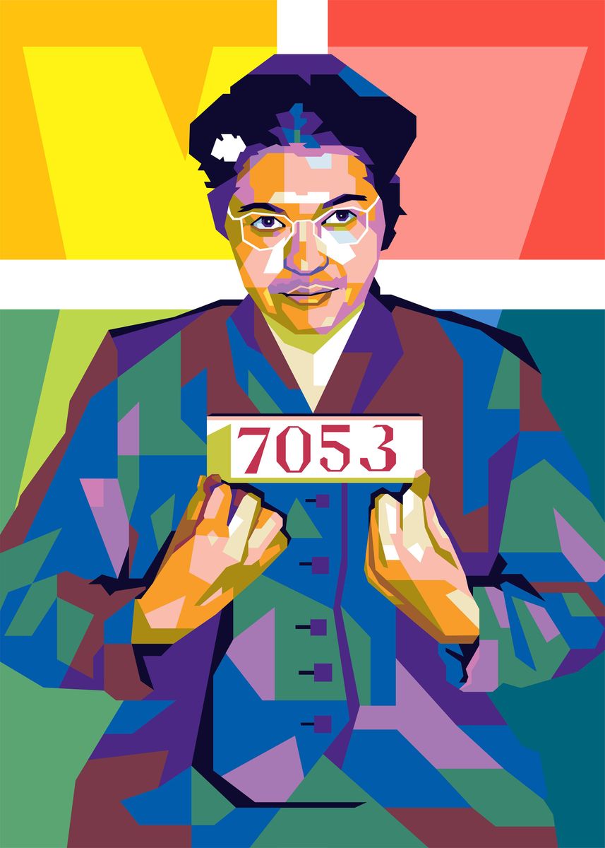 'Rosa Parks Pop Art' Poster, picture, metal print, paint by Ananda Praj ...