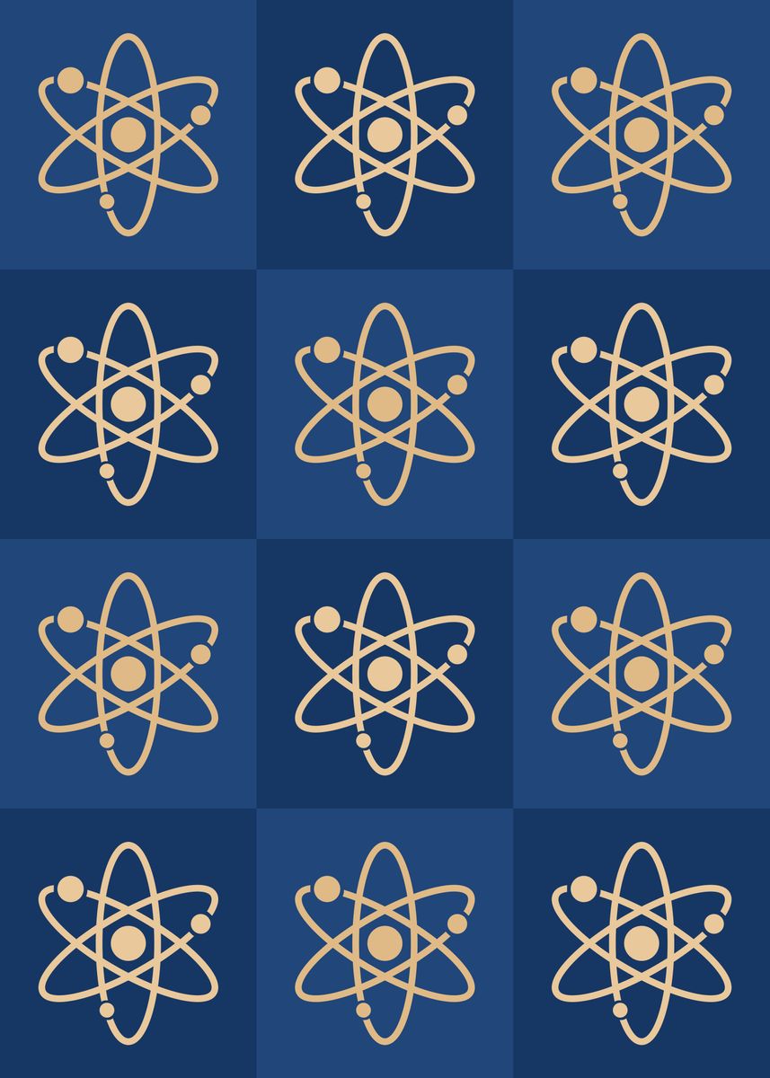 'Atom Science Icons Pop Art' Poster, picture, metal print, paint by ...