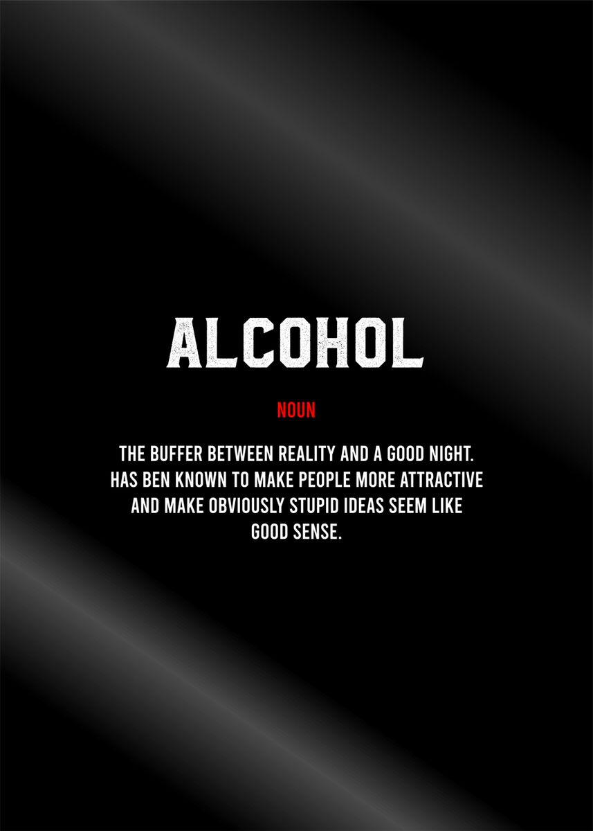 'alcohol definition text' Poster by Bestselling Displate Poster | Displate
