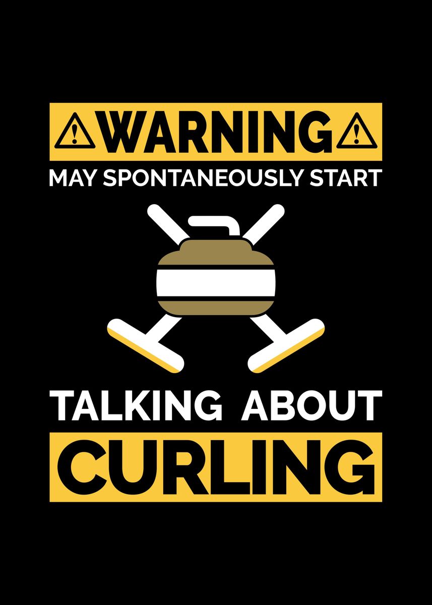 'Curling Curler' Poster, picture, metal print, paint by Sebastian ...