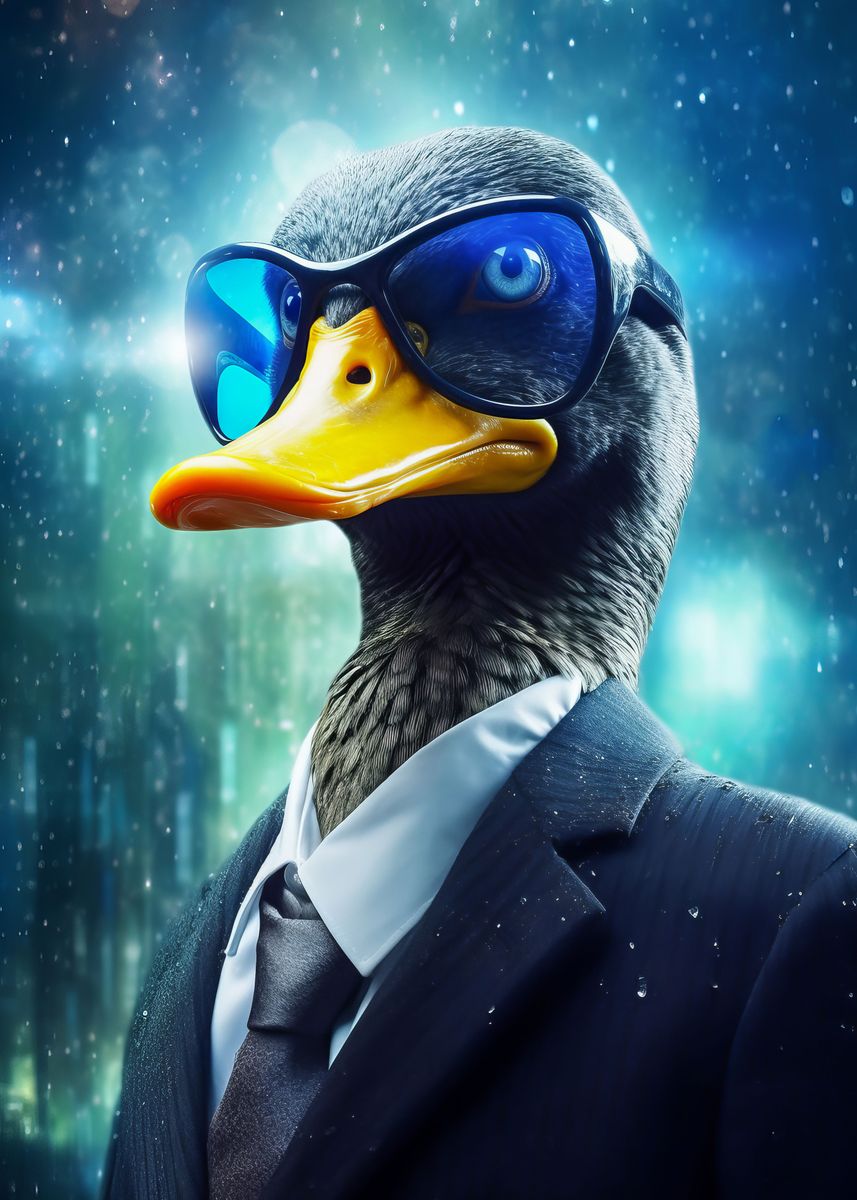 'Boss Duck' Poster, picture, metal print, paint by Arnas Čemerka | Displate