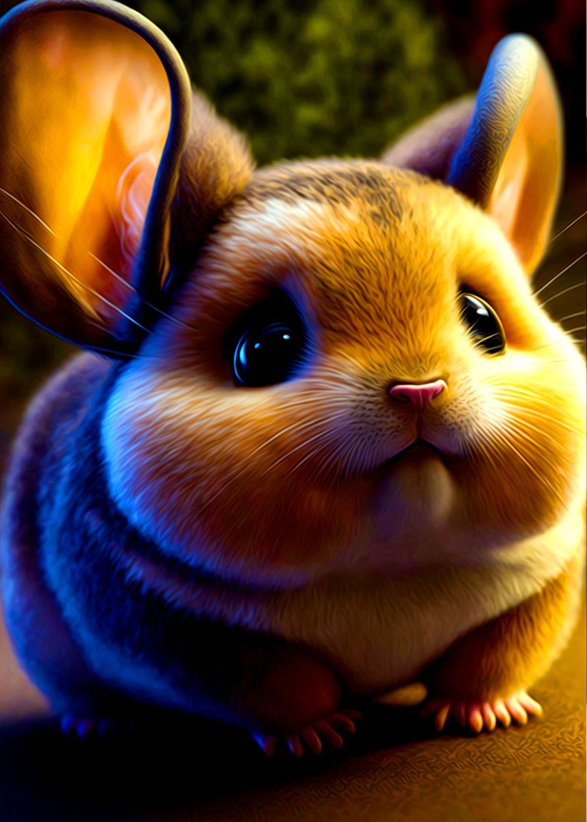 'Chinchilla' Poster, picture, metal print, paint by minh doan | Displate