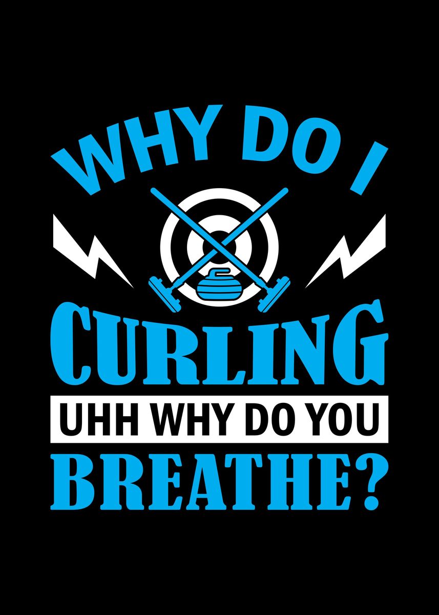 'Curling Curler' Poster, picture, metal print, paint by Sebastian ...