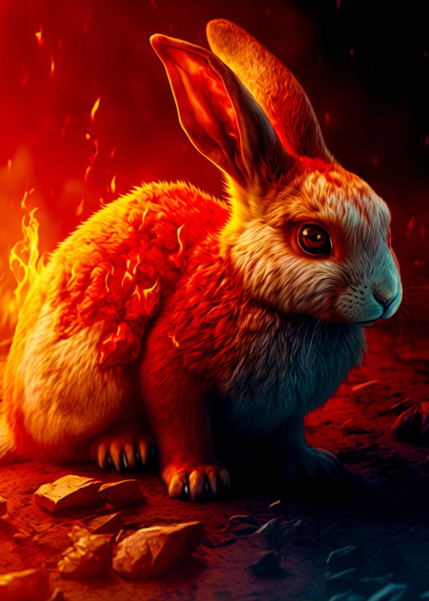 'Bunny' Poster, picture, metal print, paint by minh doan | Displate