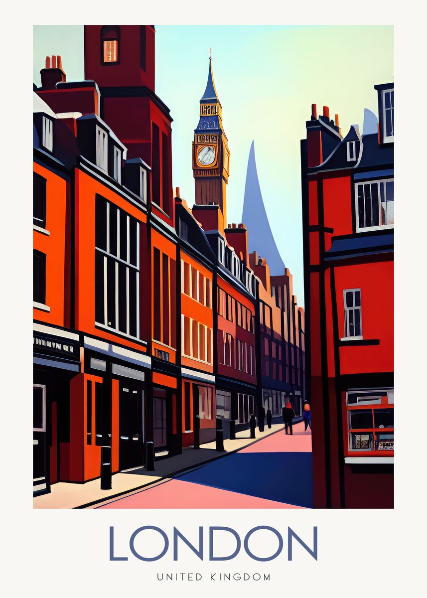'LONDON United Kingdom' Poster, picture, metal print, paint by ...