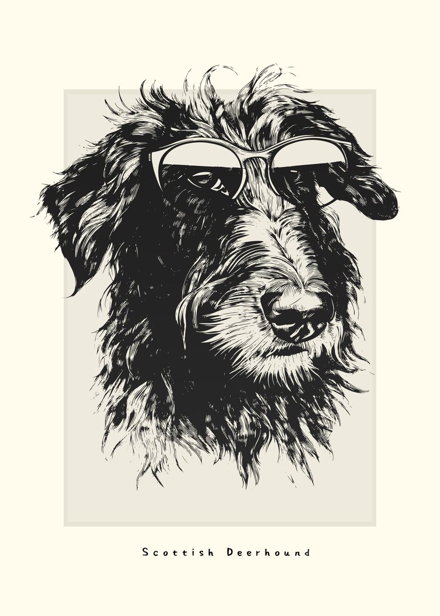 'Scottish Deerhound Sketch' Poster, picture, metal print, paint by ...