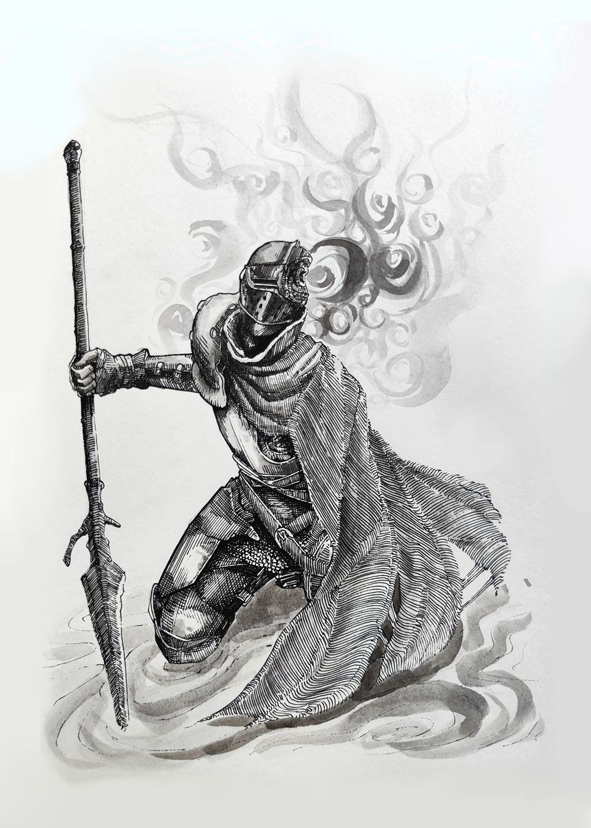 'Fingerprint Knight' Poster, picture, metal print, paint by Sifat ...