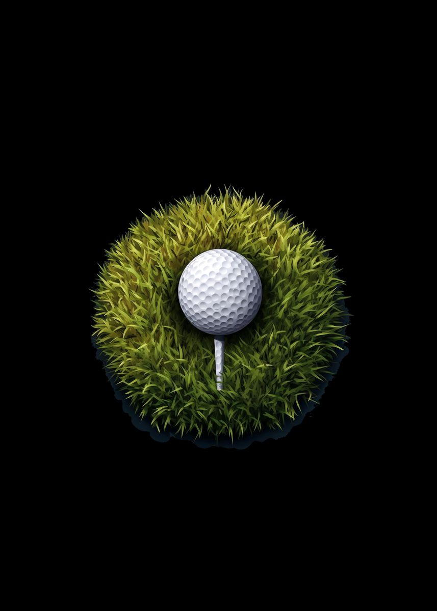 'Golf Ball Green Grass' Poster by CrownMerch | Displate