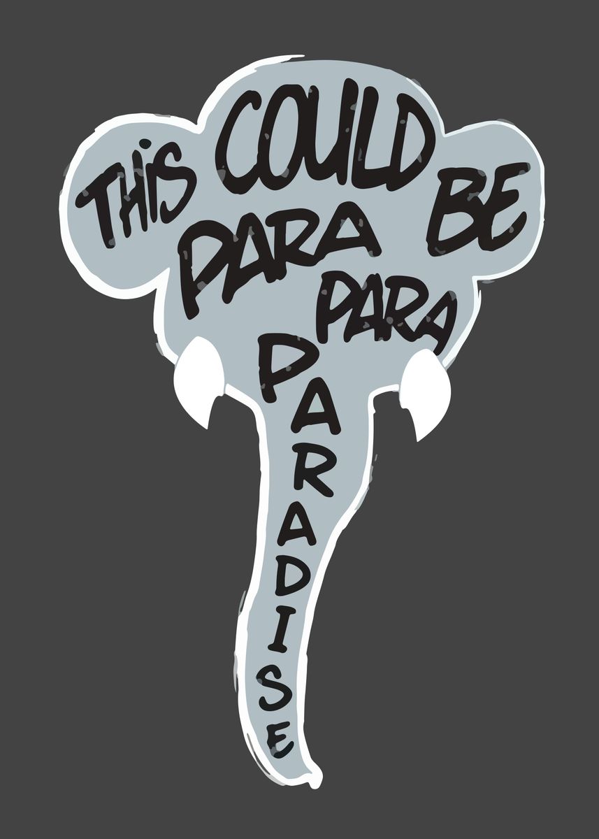 'elephant paradise song' Poster, picture, metal print, paint by Aksara ...