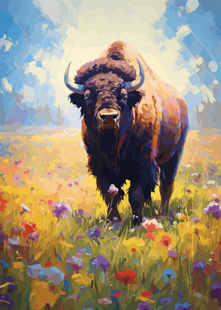 'American Bison' Poster, picture, metal print, paint by Cool Worker ...
